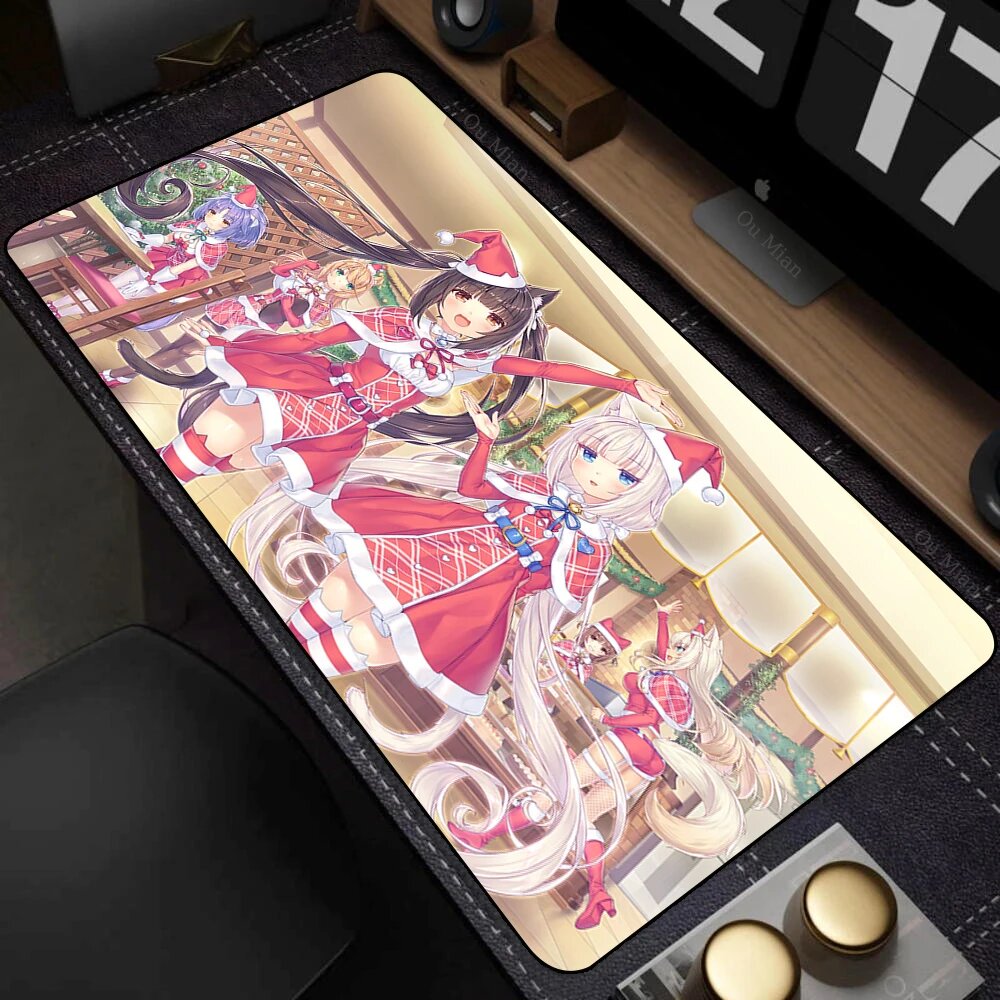 XXL Домашние коврики для компьютерного стола, коврик для мыши Nekopara, коврик 800x400x2mm, FF05772