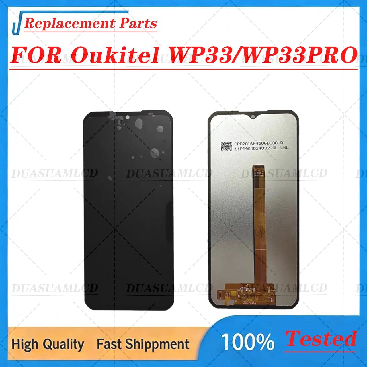 Для Oukitel WP33 / WP33 Pro 6,6-дюймовый IPS LCD-дисплей с сенсорным дигитайзером – без wp33pro