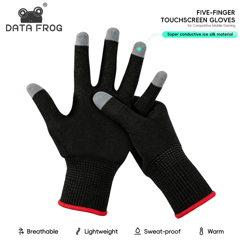 DATA FROG игровые перчатки, анти-потовые напальчники для телефона и планшета, дышащие аксессуары для сенсорного экрана