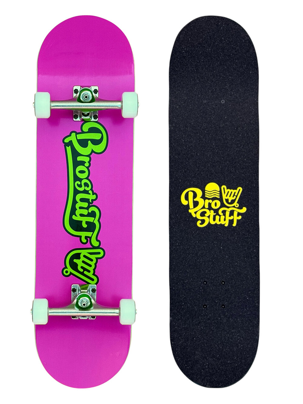 Скейтборд в сборе BroStuff original logo pink, размер 8.25x31.625 (комплект)
