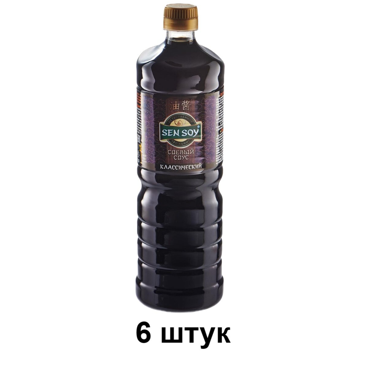 Соус Sen Soy соевый, классический пластиковая бутылка, в комплекте 6 штук по 1л