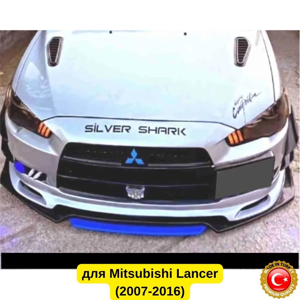 Накладка на автомобиль на бампер для Mitsubishi Lancer (2007-2016), 1 шт, ABS пластик