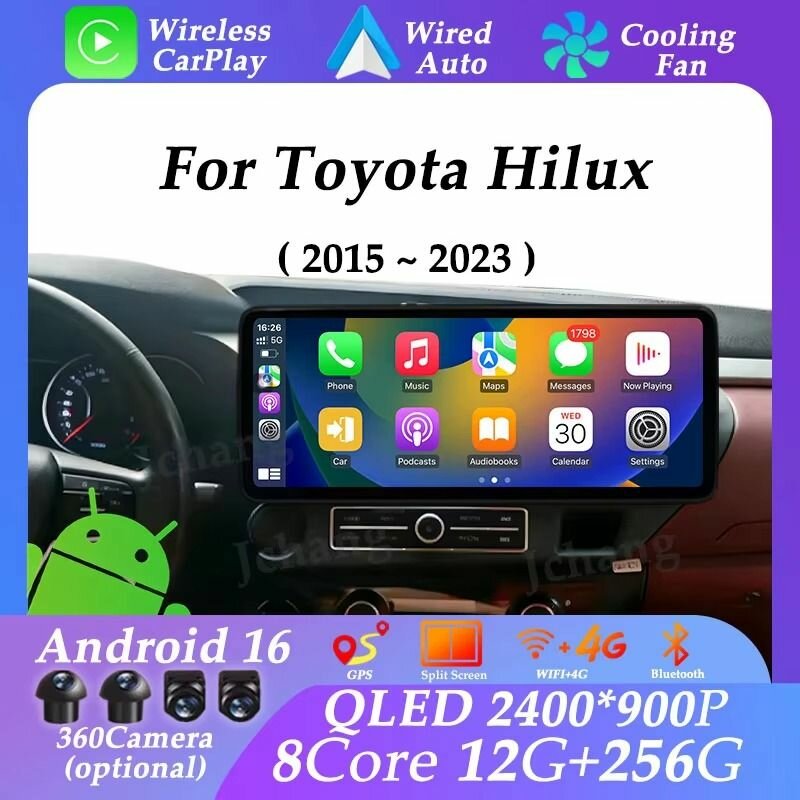 Speed SDavi Для Toyota Hilux AT 2015-2023 8+128GB С 12.3_ Дюймов Экран Carplay Huawei Hicar