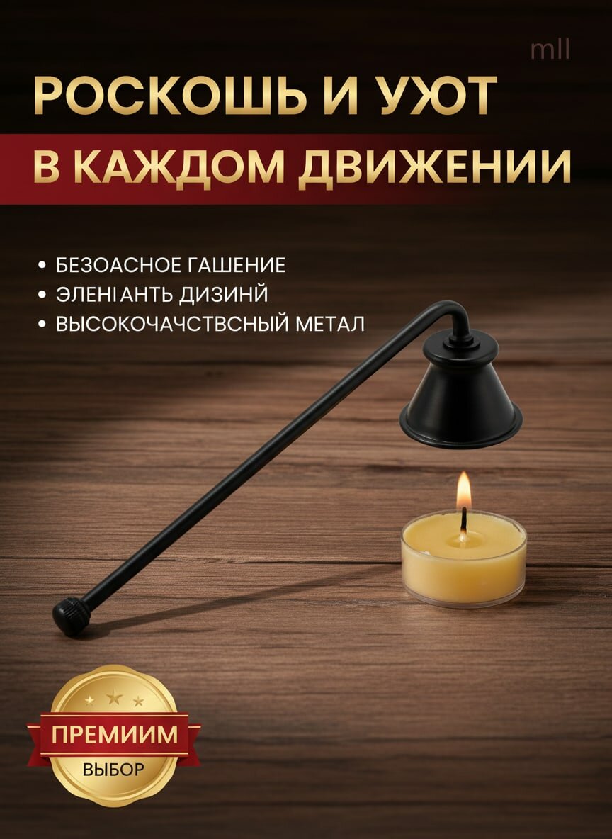 Металлический колпак для тушения свечей, безопасное тушение дома, в ресторане, в церкви
