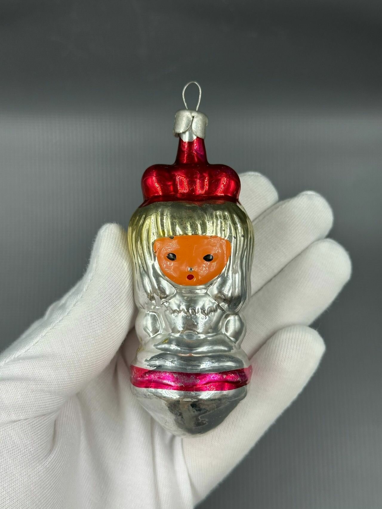 Ёлочная игрушка "Мальвина" Стекло СССР Красивая! Винтаж!
