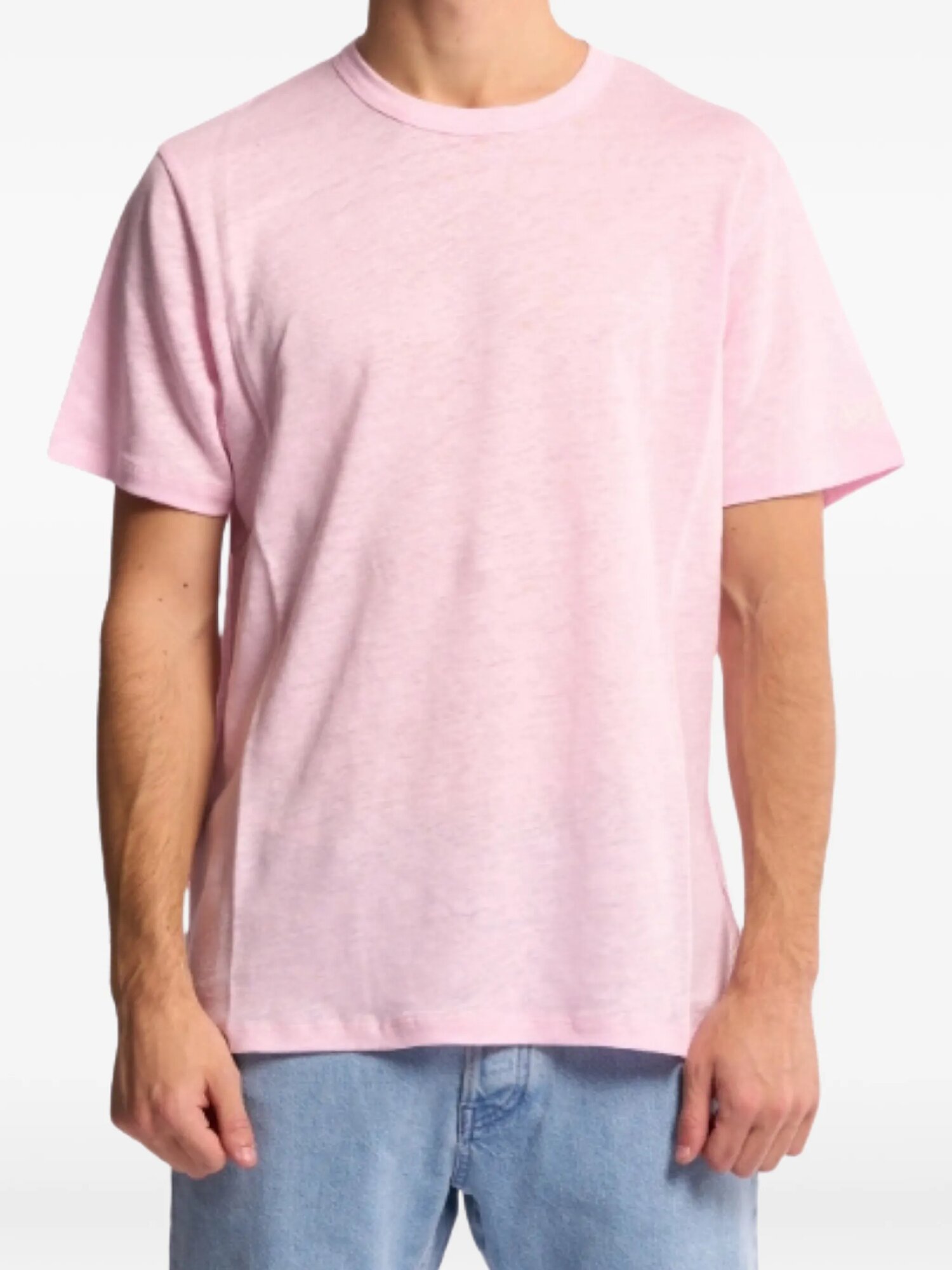 Футболка MC2 Saint Barth Slub-texture T-shirt, размер 52, розовый — фото 1