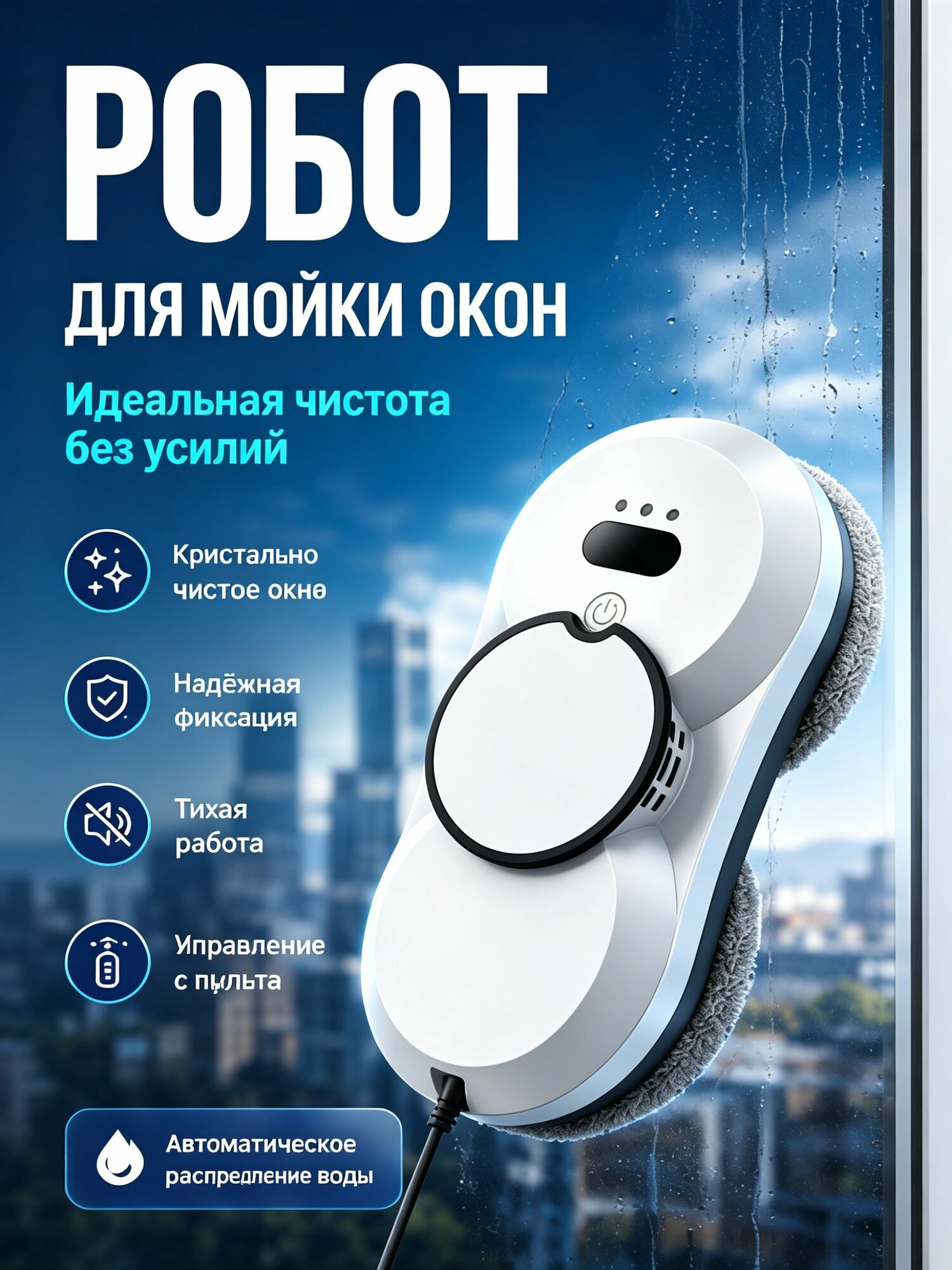 Робот для мойки окон CACHUANGJIQI, белый