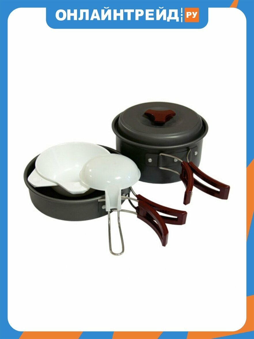 Набор посуды Tramp TRC-025 анодированный алюминий (котелок, сковородка, две тарелки, половник, ложка)