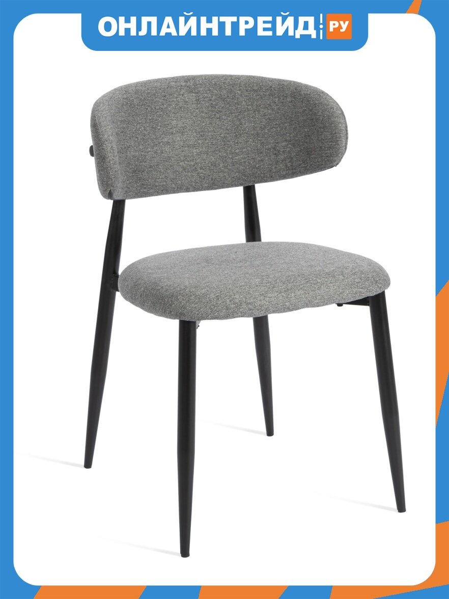 Комплект обеденных стульев Tetchair 2 шт Белси/Belsay велюр/металл, светло-серый/черный