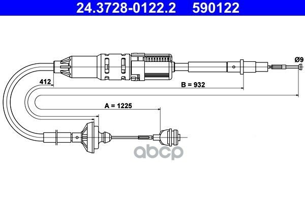 Трос сцепления VW T4 1,8-2,8 90-03 Ate арт. 24-3728-0122-2