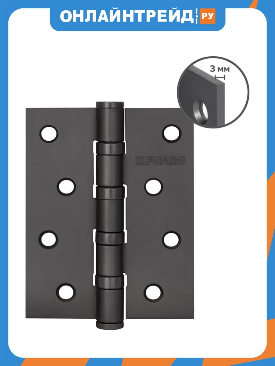 Петля универсальная Fuaro HEAVY IN4400U GR (графит) 100х75х3 мм (2 шт)