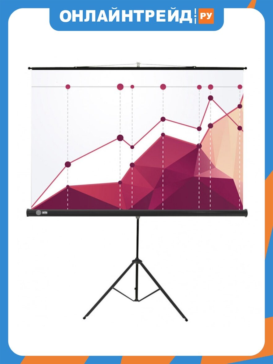 Экран Cactus 180x180см Triscreen CS-PST-180x180 1:1 напольный рулонный белый