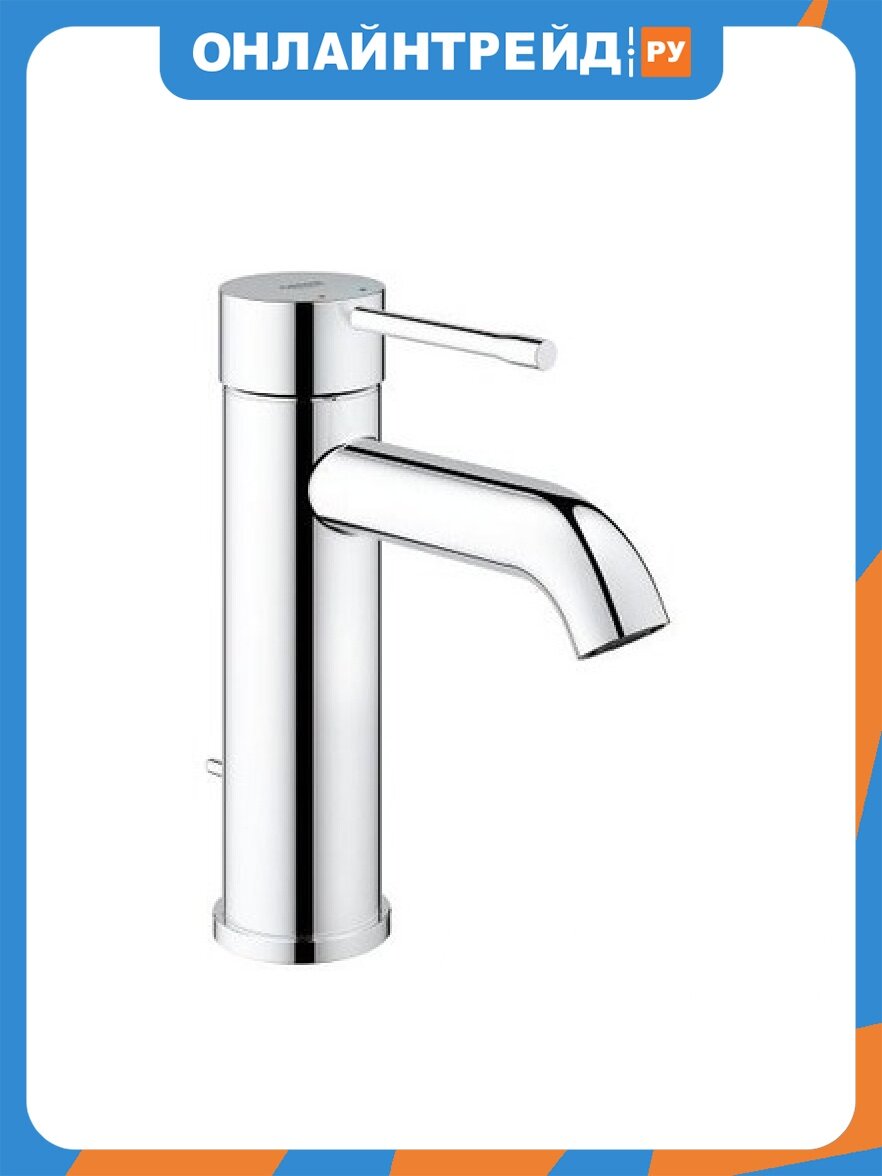Смеситель для раковины Grohe Essence+ с низким изливом и донным клапаном, хром 89001