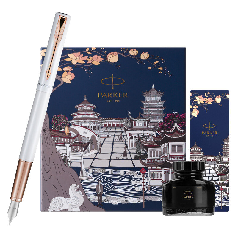 Ручки унисекс Parker XL, Weiya XL Moonlight White Gold Clip Ink Pen+City Stroll Ink Pen Gift Set