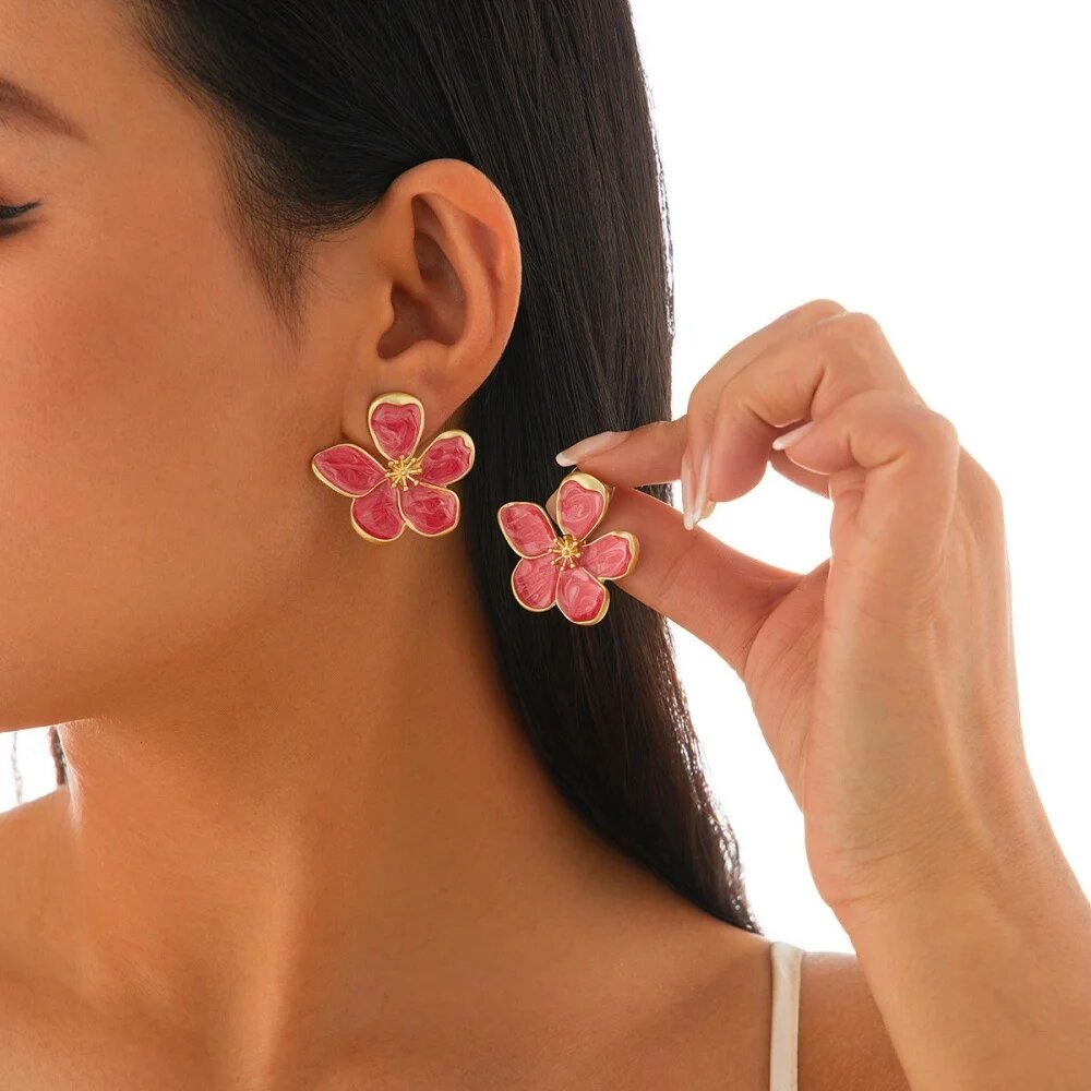 Серьги, pink