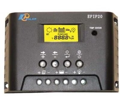 EPSolar EPIP20-LT 12/24В 15А Контроллер заряда солнечных панелей/батарей с ЖК табло, таймером и часами