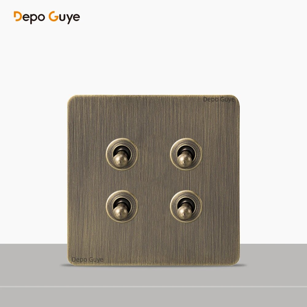 Ретро выключатель Depo Guye Bronze 4Gang