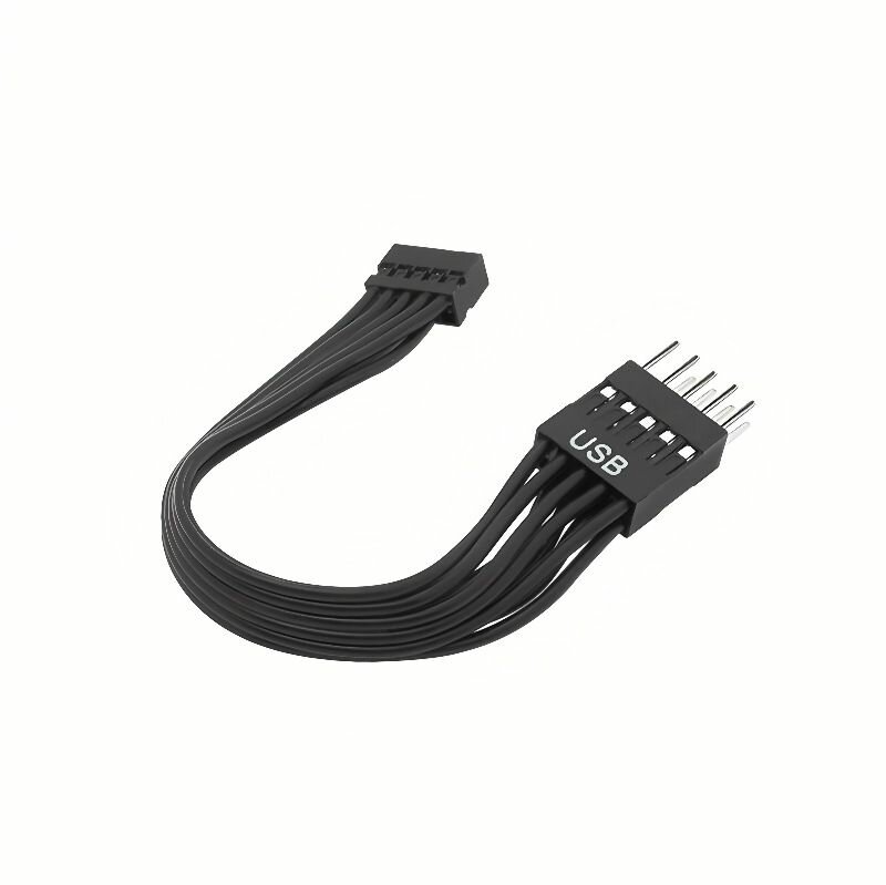 Удлинительный кабель USB 20 9PIN для передней панели материнской платы настольного компьютера 9контактный штекергнездо