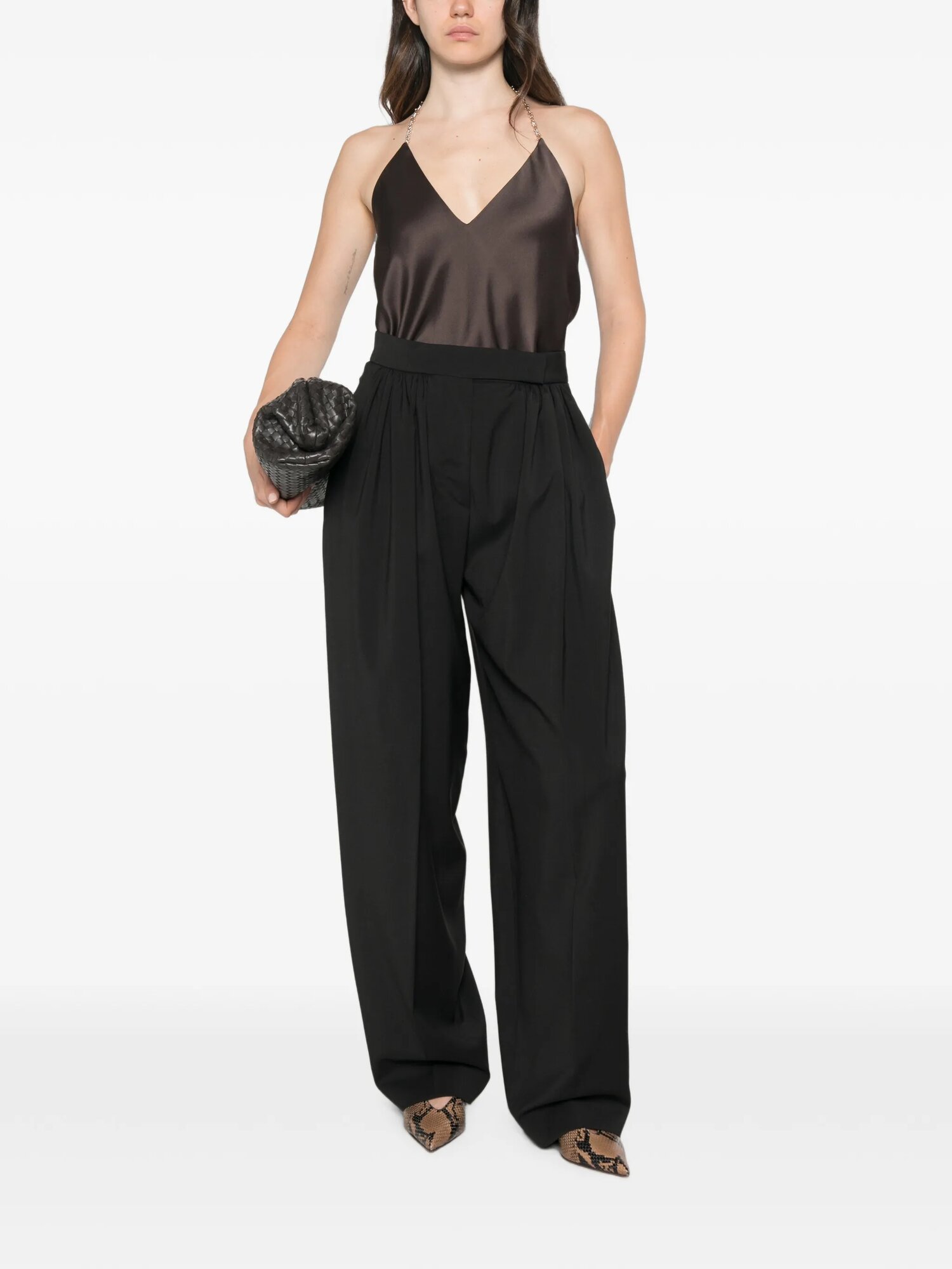 Топ SPORTMAX Spxpiombo V-neck chain-strap top, размер 42 — фото 1