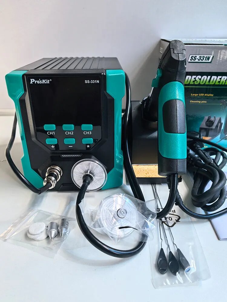 Удаление олова Pro'sKit SS-331N 150 Вт Инструменты для удаления олова Вакуумный вакуумный насос для отпайки