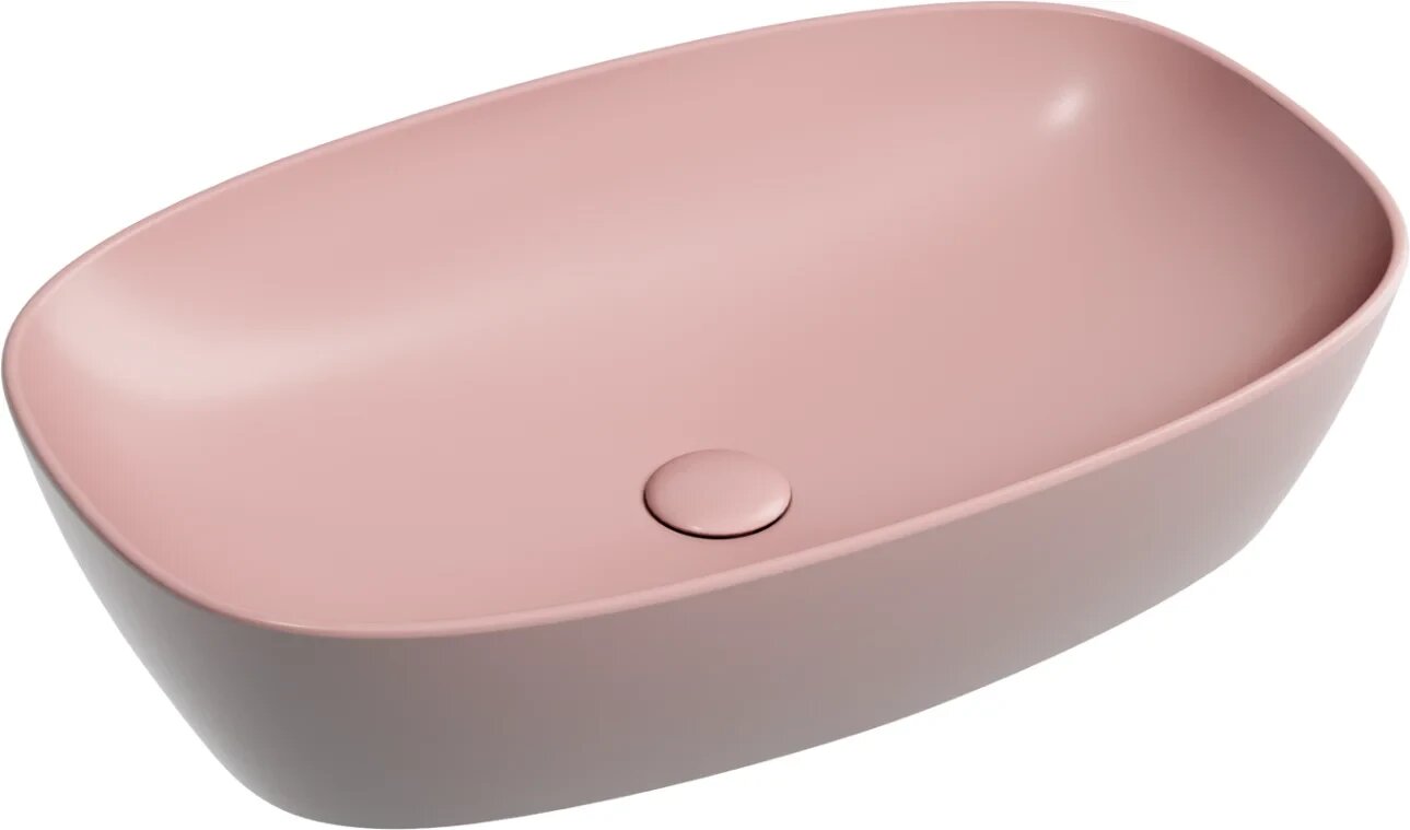 Накладная раковина Ceramicanova Element CN6049MP розовая матовая, фарфор, розовый матовый, 60×38 см