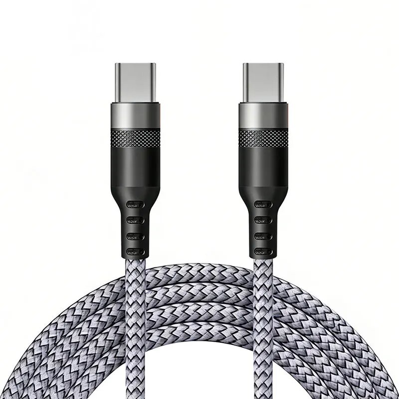 Кабель USB-C - USB-C PD 60 Вт Для Быстрой Зарядки И Синхронизации Данных Для iPhone Серый, 2m, Gray