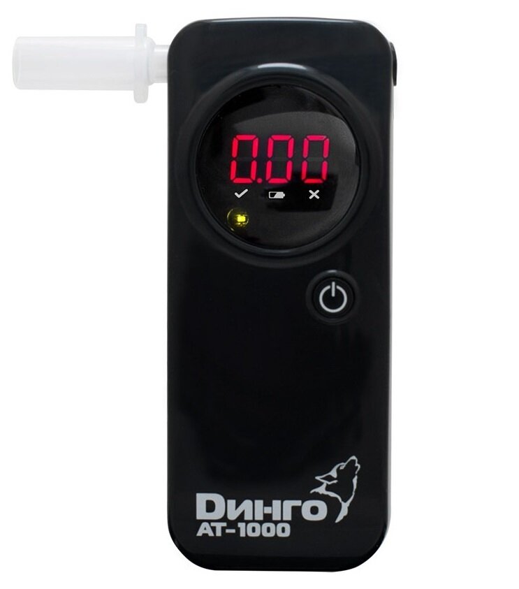Персональный недорогой алкотестер Dingo Динго AT-1000 с электрохимическим датчиком чёрный