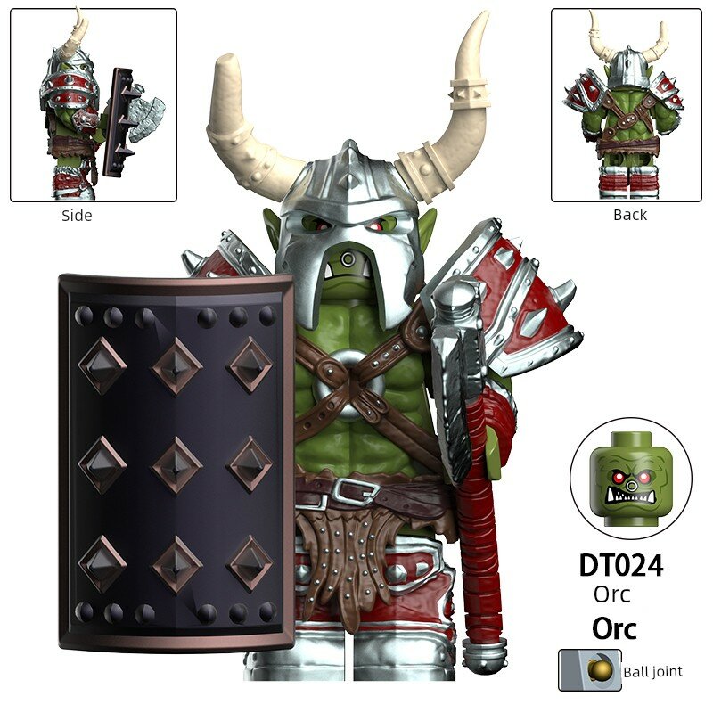 LEGO Warcraft Орк-воин Минифигурка Сет DT024, 6 шт. Коллекционная фэнтези-игрушка