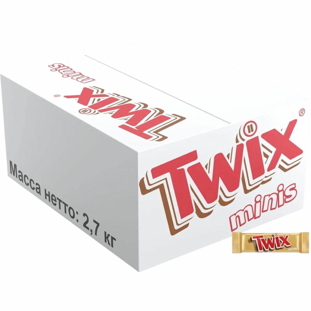 Шоколадный батончик Twix минис, 2,7кг/уп (1589471)