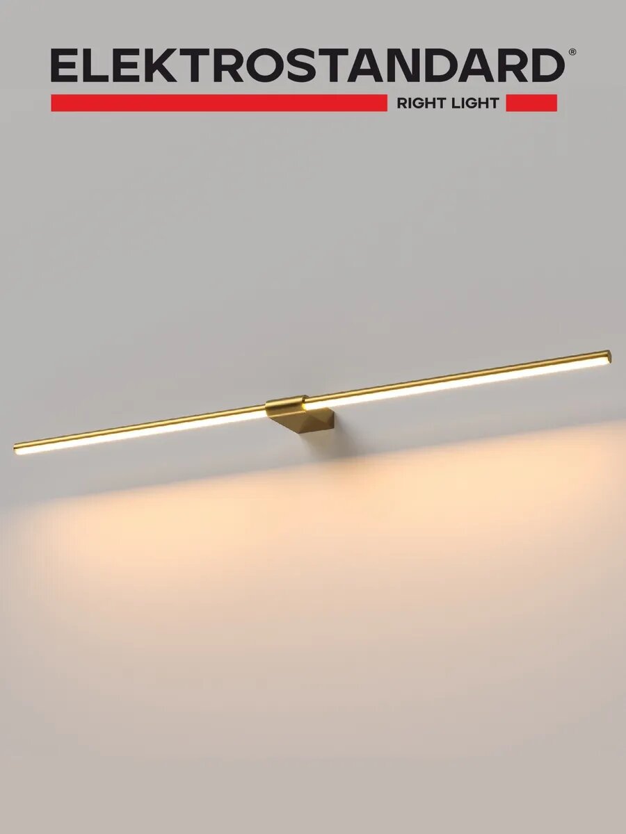 Настенный светильник для картин и зеркал Elektrostandard Luar 40153/LED, 13 Вт, 3000K, поворотный, цвет латунь
