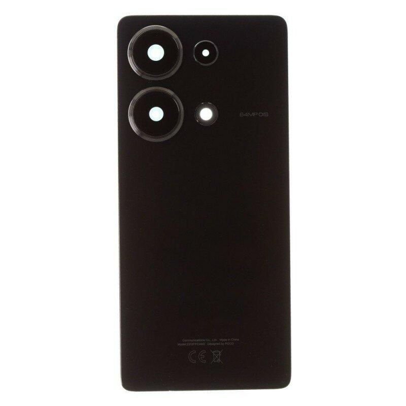 Задняя крышка для Xiaomi Poco M6 Pro 4G (2312FPCA6G) (черный) (в сборе со стеклом камеры) (ORIG100)
