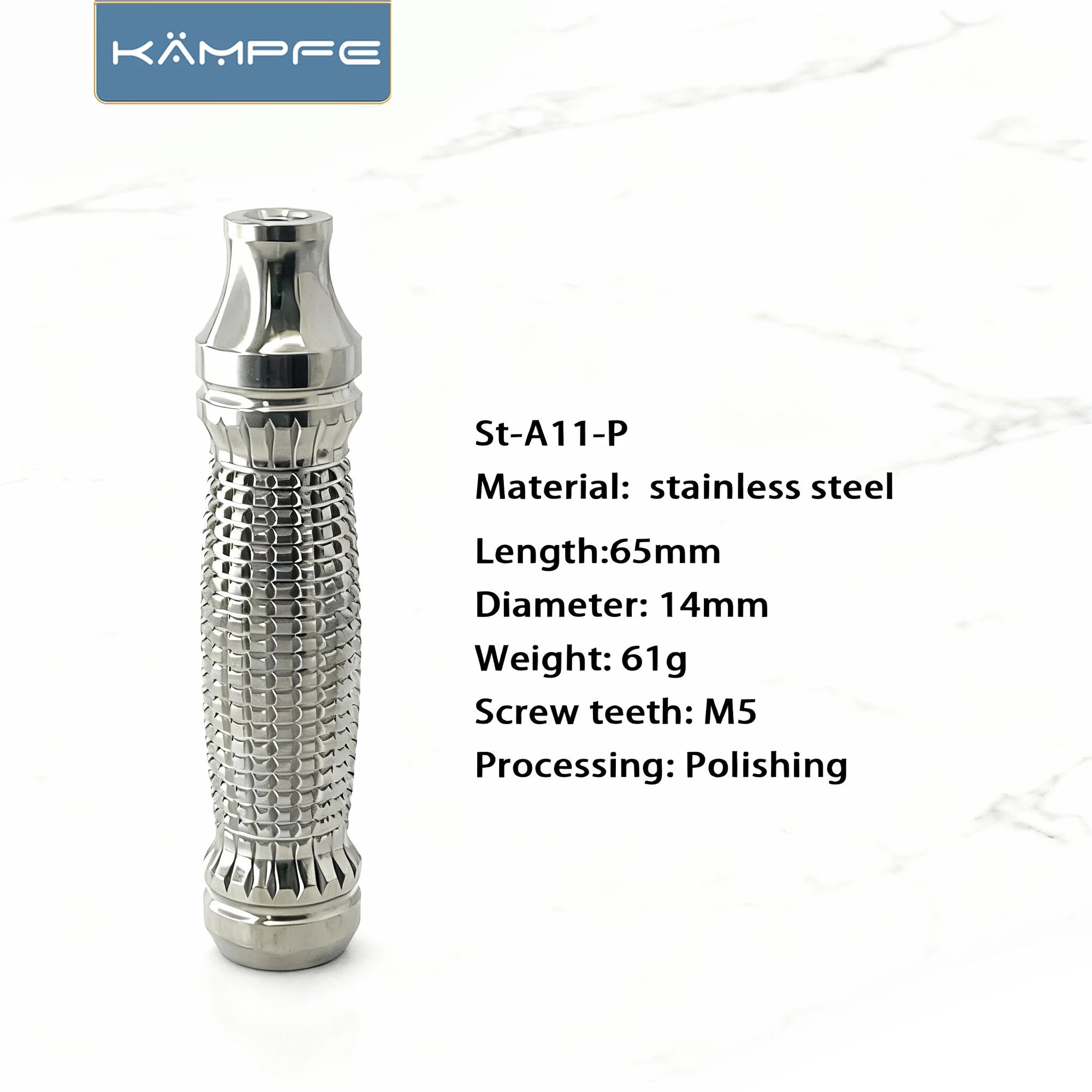 KAMPFE Heavy Duty Рукоятка для бритвы из нержавеющей стали