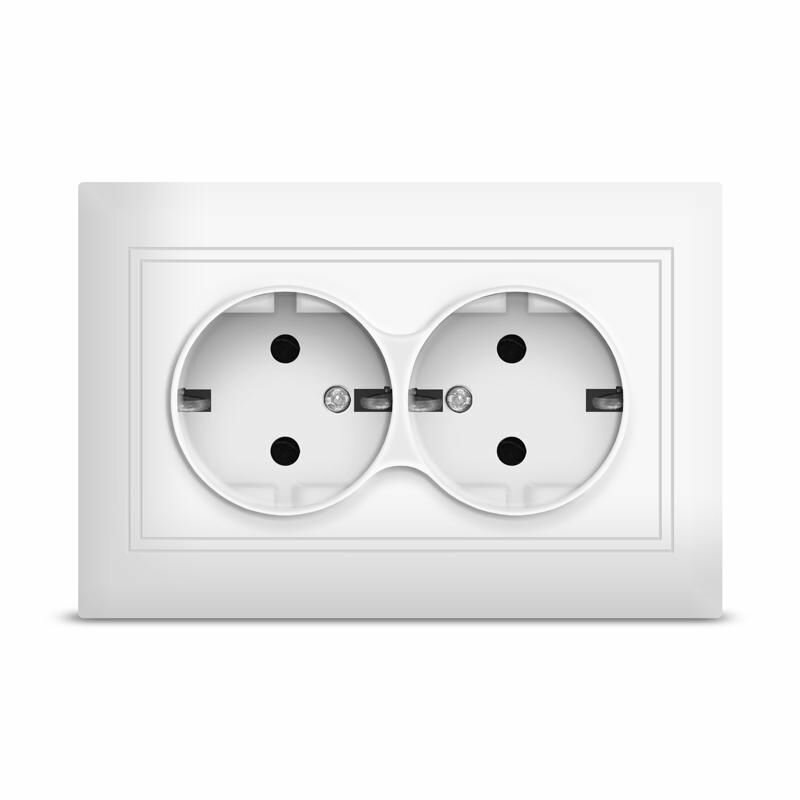 Розетка 2-м СП Севиль 16А IP20 с заземл. бел. UNIVersal С0128
