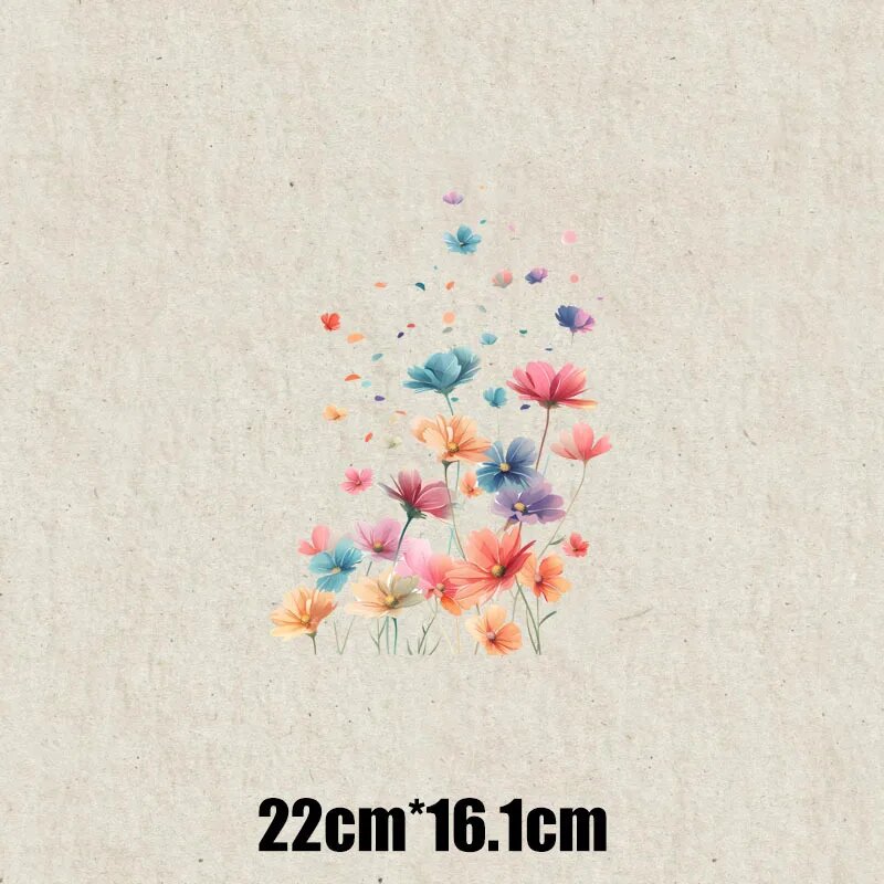 Цветочные термонаклейки SXTH00389-2, 22x16.1 см