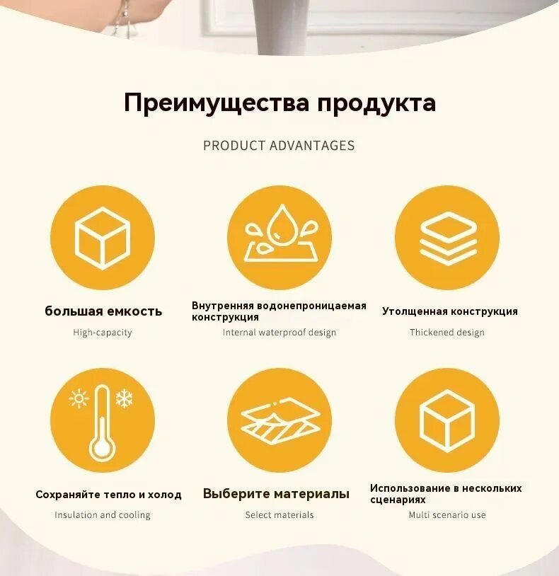 Термосумка SHIDAI, Серый, 8.5 л, 6 ч, Лавсан, Пенополиэтилен, PEVA, 250 г, 21x24.8x16 см — фото 1