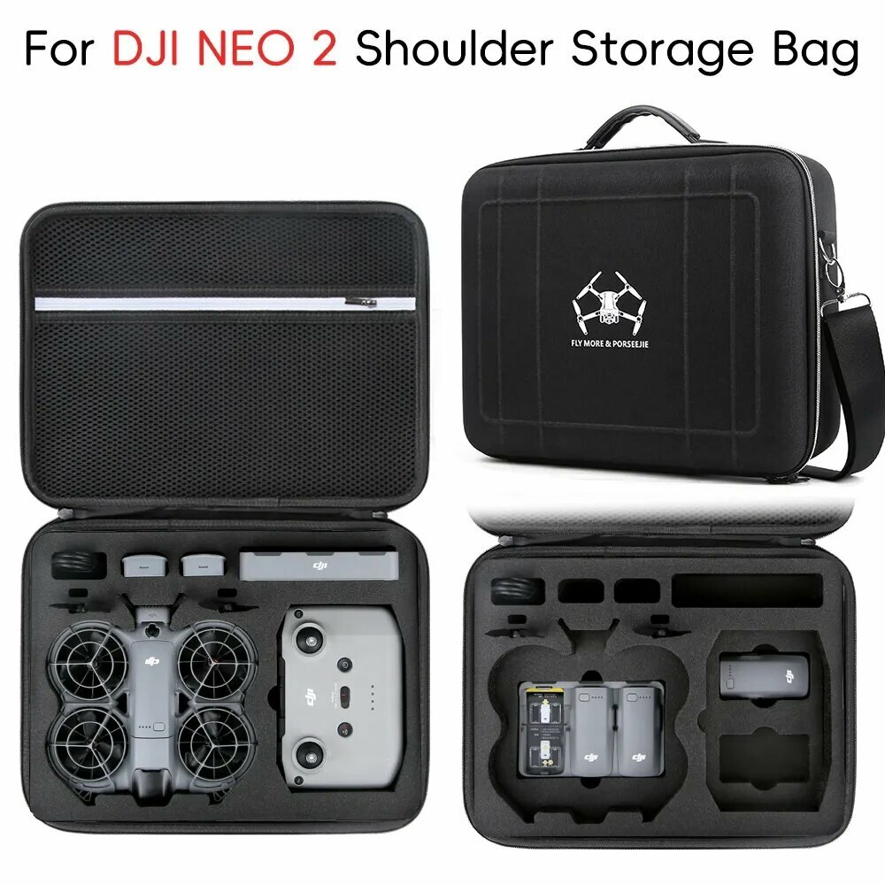 Чехол для переноски, противоударная сумка через плечо для дрона DJI Neo 2 и портативного устройства хранения RC-N3