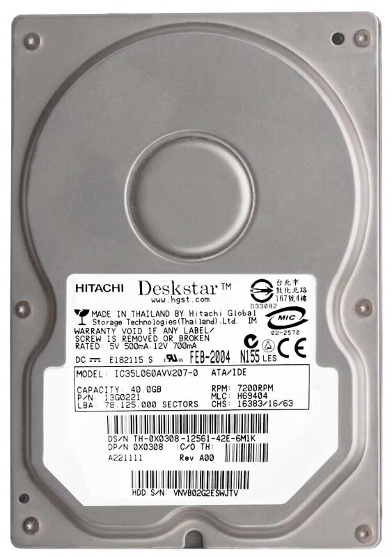 Жесткий диск Dell X0308 40Gb IDE 3,5" HDD