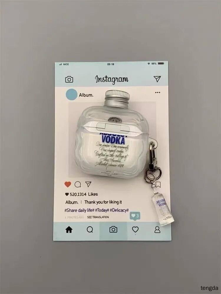 Чехол для AirPods в стиле Absolut Vodka -Для AirPods pro3. Защитный чехол из силикона