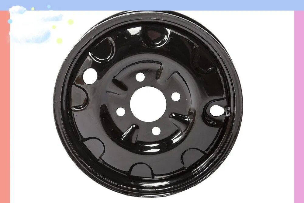 Колесный диск для мототехники 12" для трицикла, стальной, черный