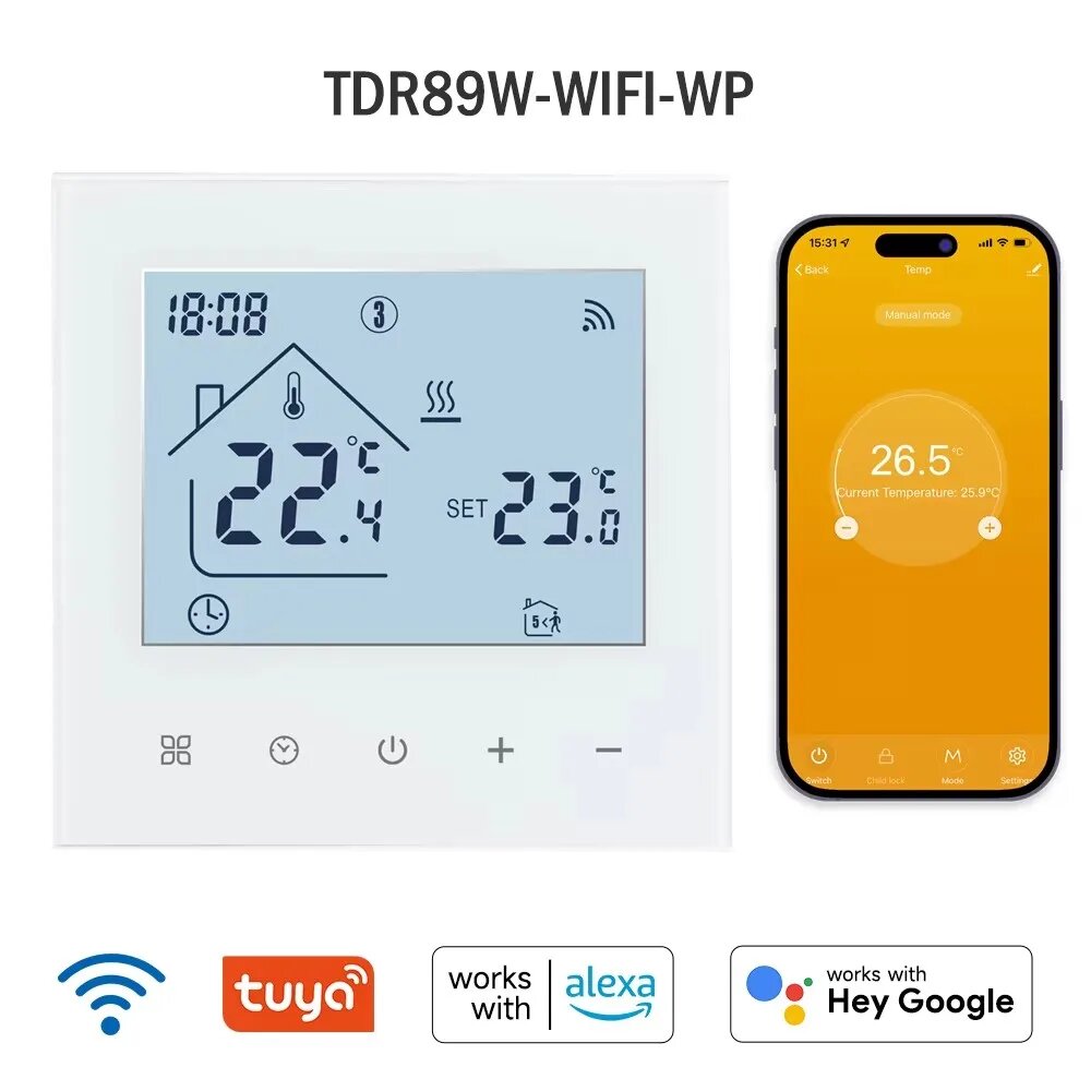 Термостат TDR89W-WIFI-WP для водяного пола