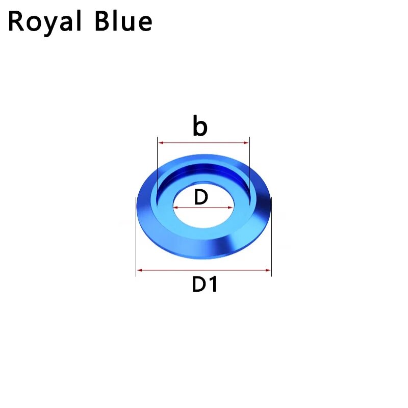 Алюминиевые шайбы Royal Blue, M4 (10шт)