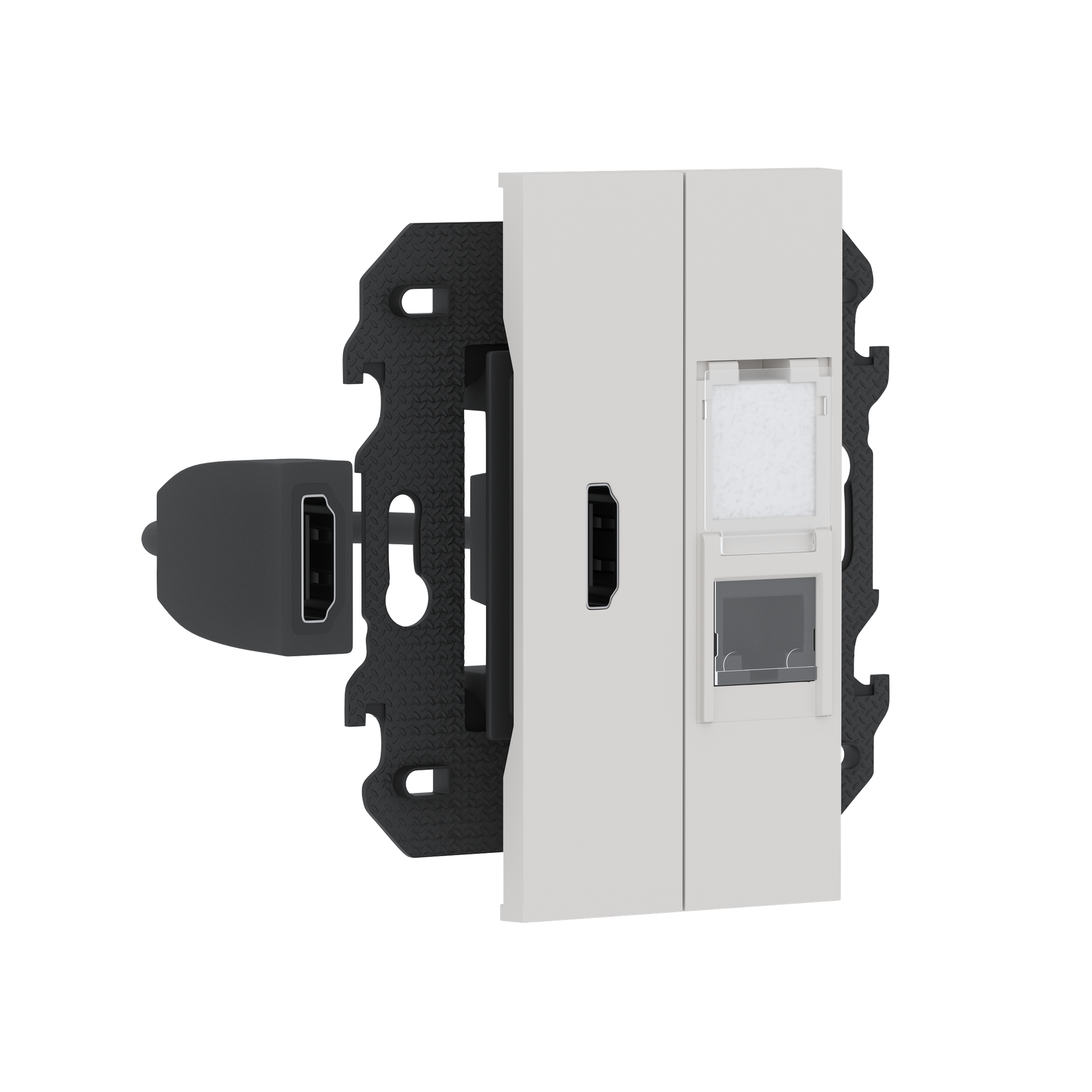 Розетка комбинированная HDMI + RJ45 cat5e UTP, цвет серый матовый, серия VGD