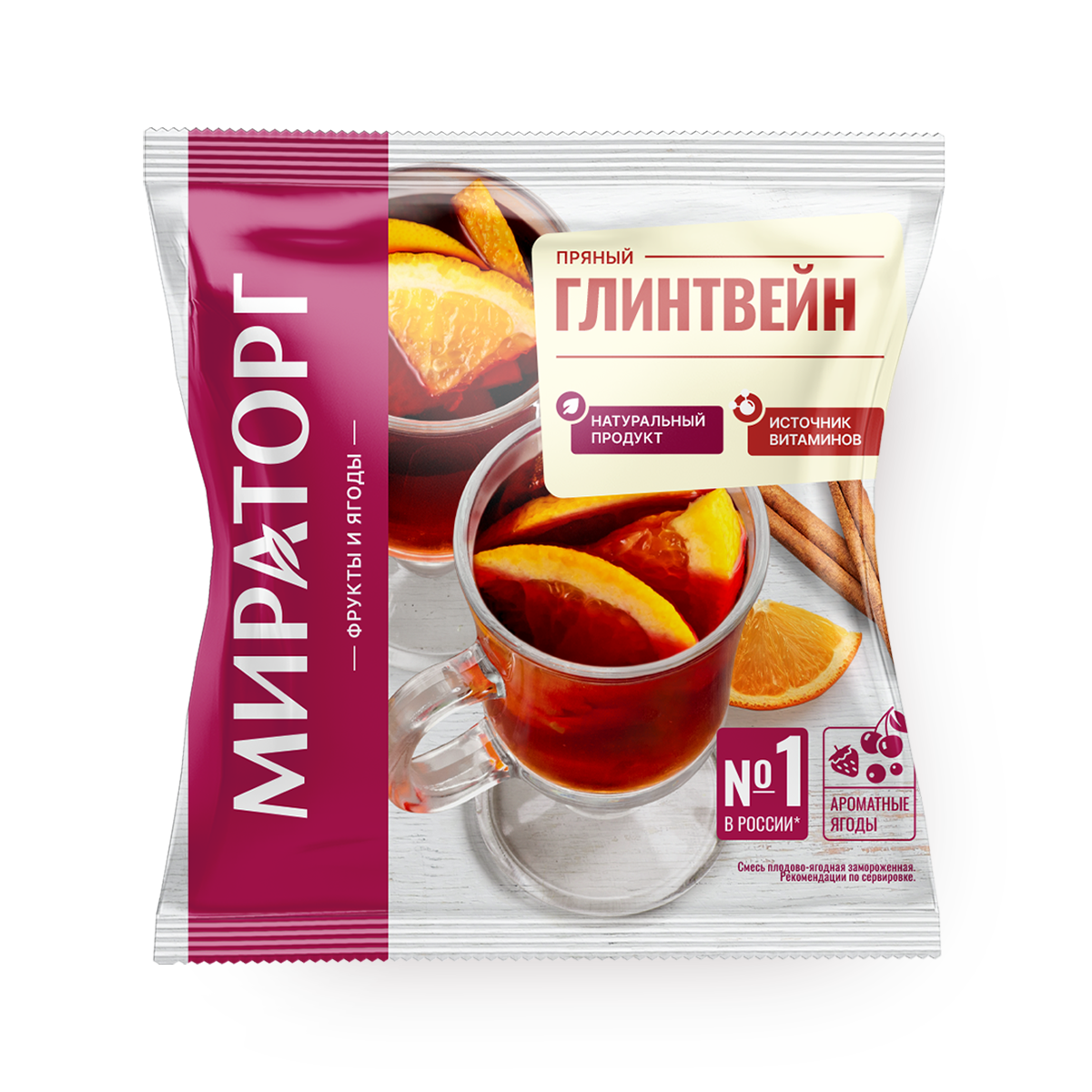 Пряный глинтвейн Мираторг, замороженный, 1.29 белка, 0.56 жира, 19.21 углеводов, 87 ккал