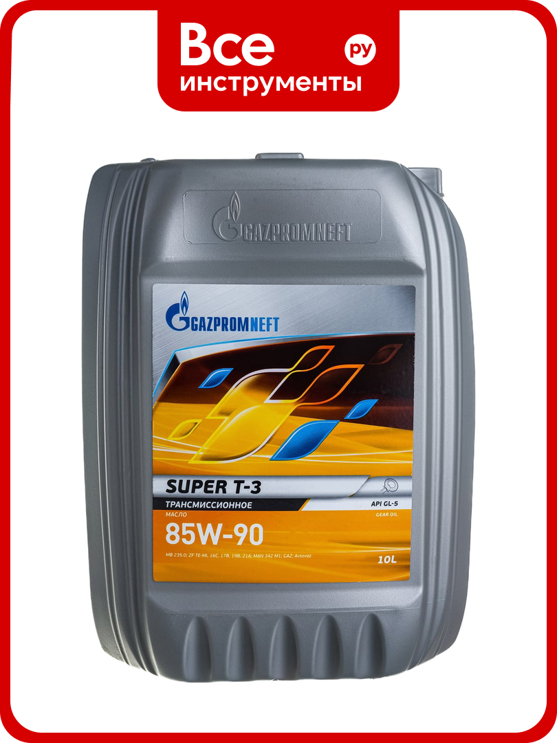 Масло Super T-3 10л Gazpromneft 2389901298, для мкпп легковых коммерческих внедорожных автомобилях шоссейной, стальной