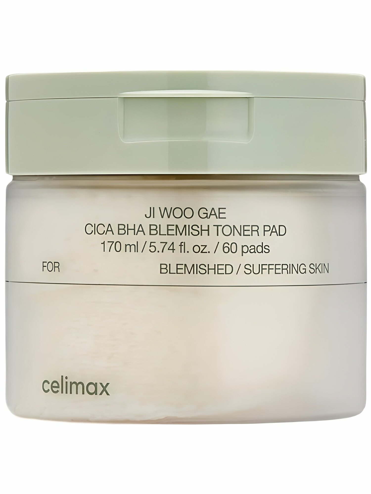 Celimax Тонер-пэды успокаивающие для проблемной кожиJi Woo Gae Cica Bha Blemish Toner Pad 60шт