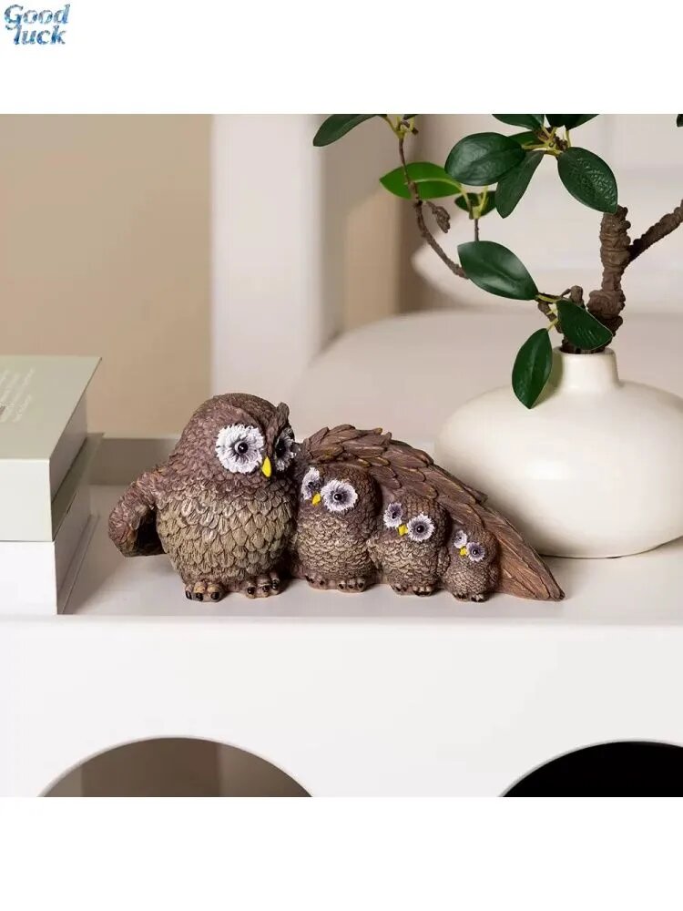 Декоративная фигурка семьи сов для дома, 1 шт.