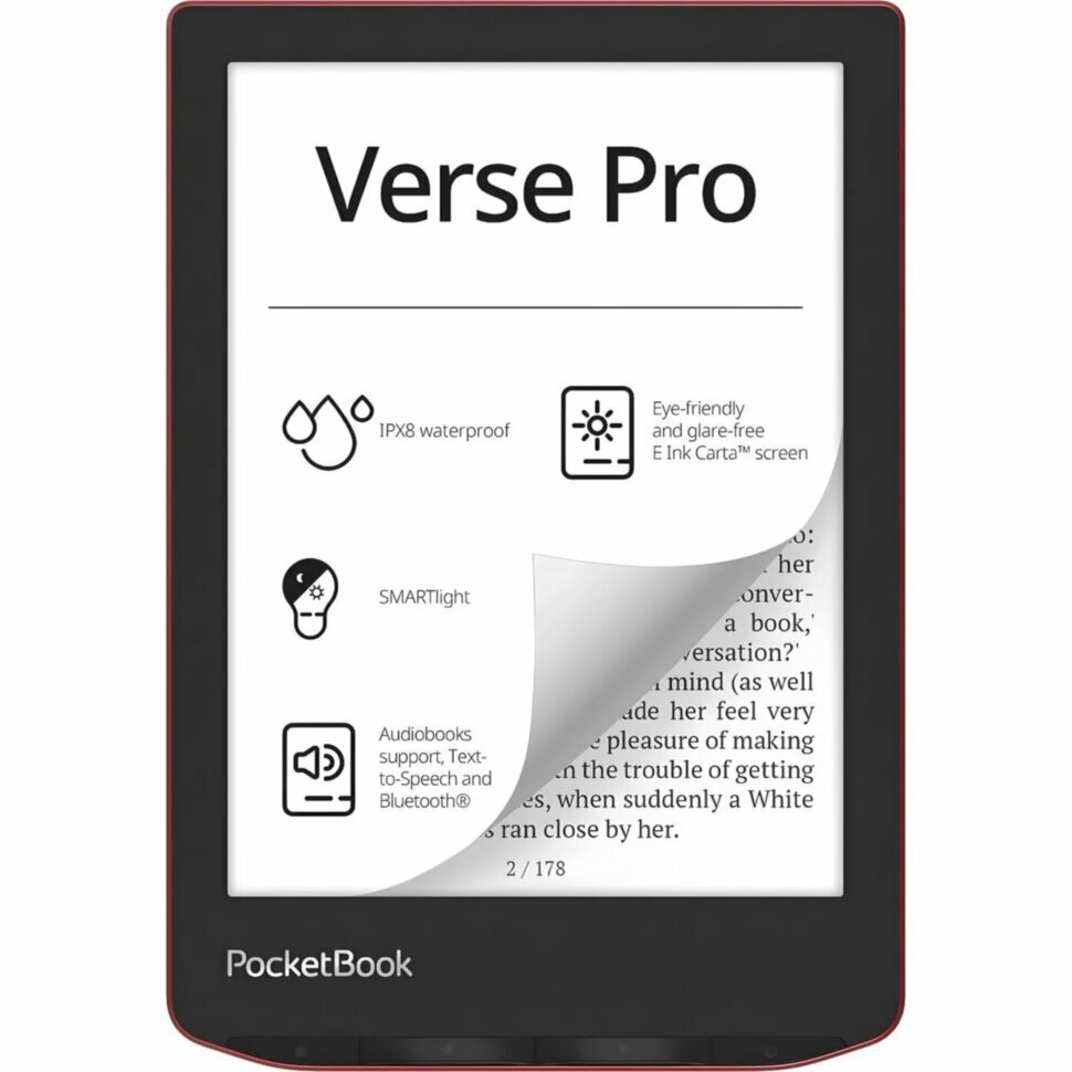 Книга электронная PocketBook 634 Verse Pro Passion Red (PB634-3-WW), 1987233