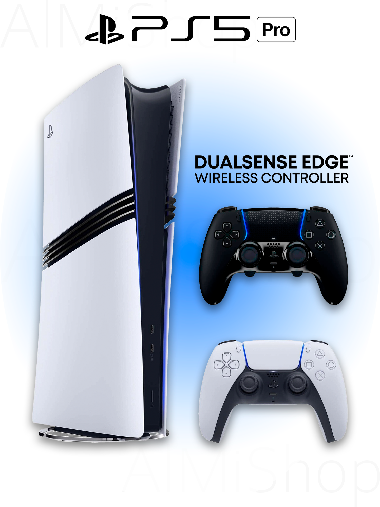 Игровая приставка Sony PlayStation 5 PRO (Digital) (без дисковода) + 2-й геймпад dualsense EDGE (черный, Black)
