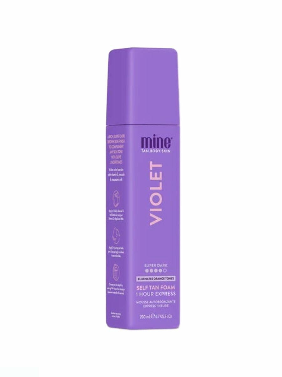 MineTan / Мусс-автозагар для моментального загара Violet Self Tan Foam 200 мл
