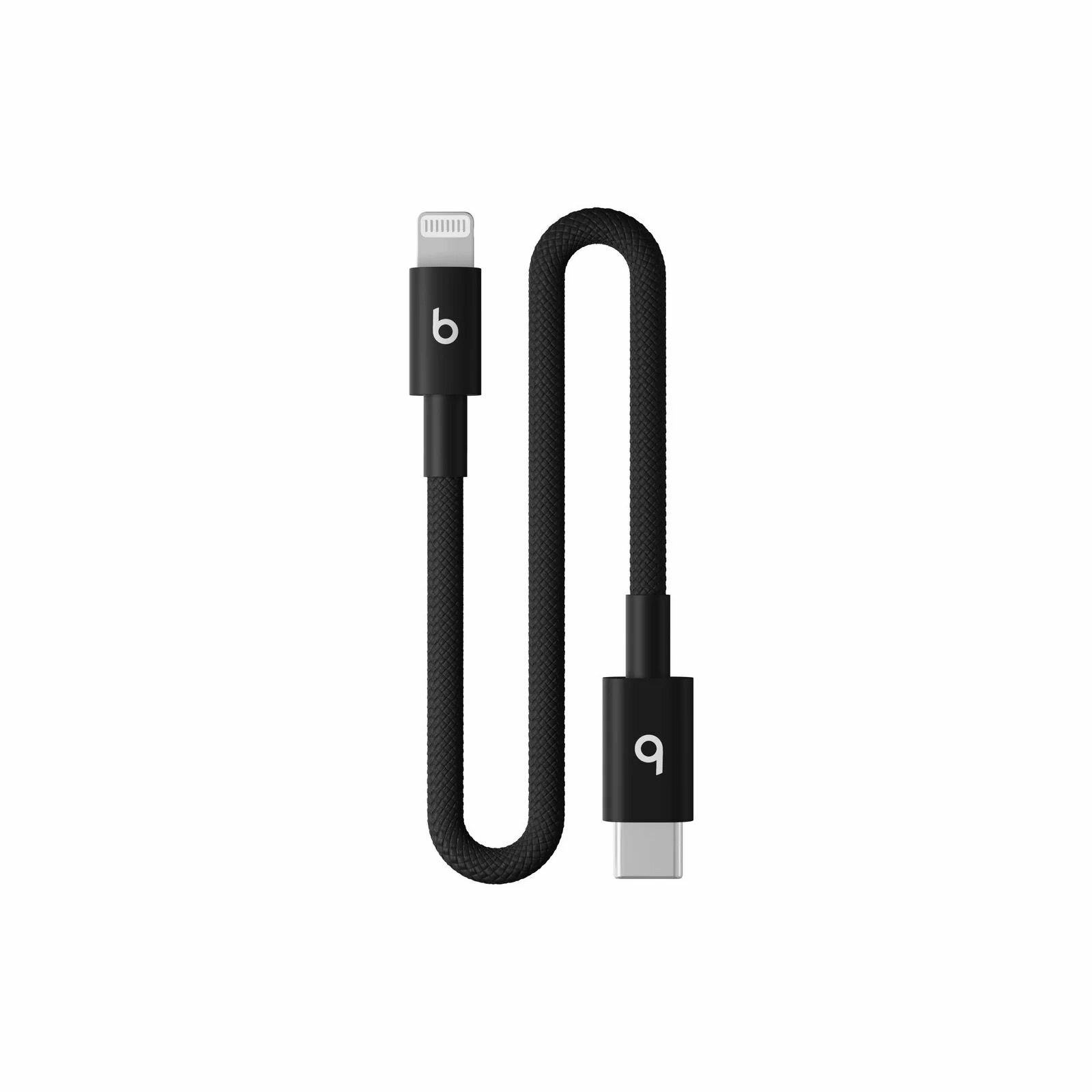 Beats USB-C to Lightning Короткий плетенный кабель (20 см/8 in) Молниеносный черный